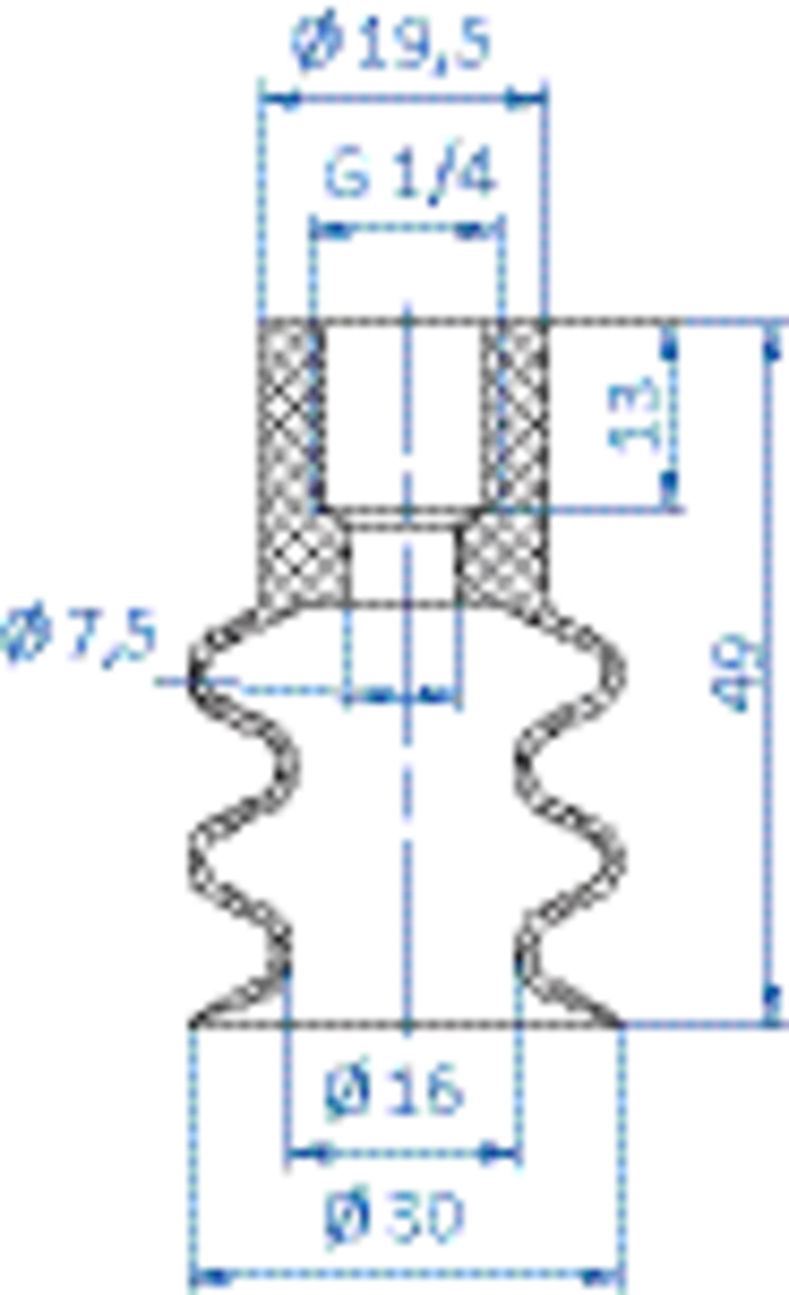 Bellows vacuum cup diam. 30 mm (2.5 bellows) silicone transparent • FIPA