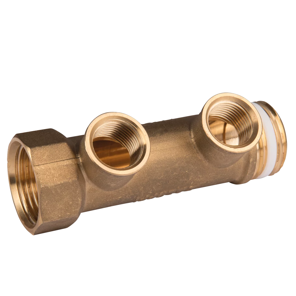 Manifold bar, length: 114 mm, brass thread 2x G1/2-female, G1-female ...