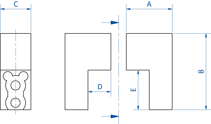 Set of gripper jaws for 2 finger parallel gripper GR04.122-10, GR04.122 ...