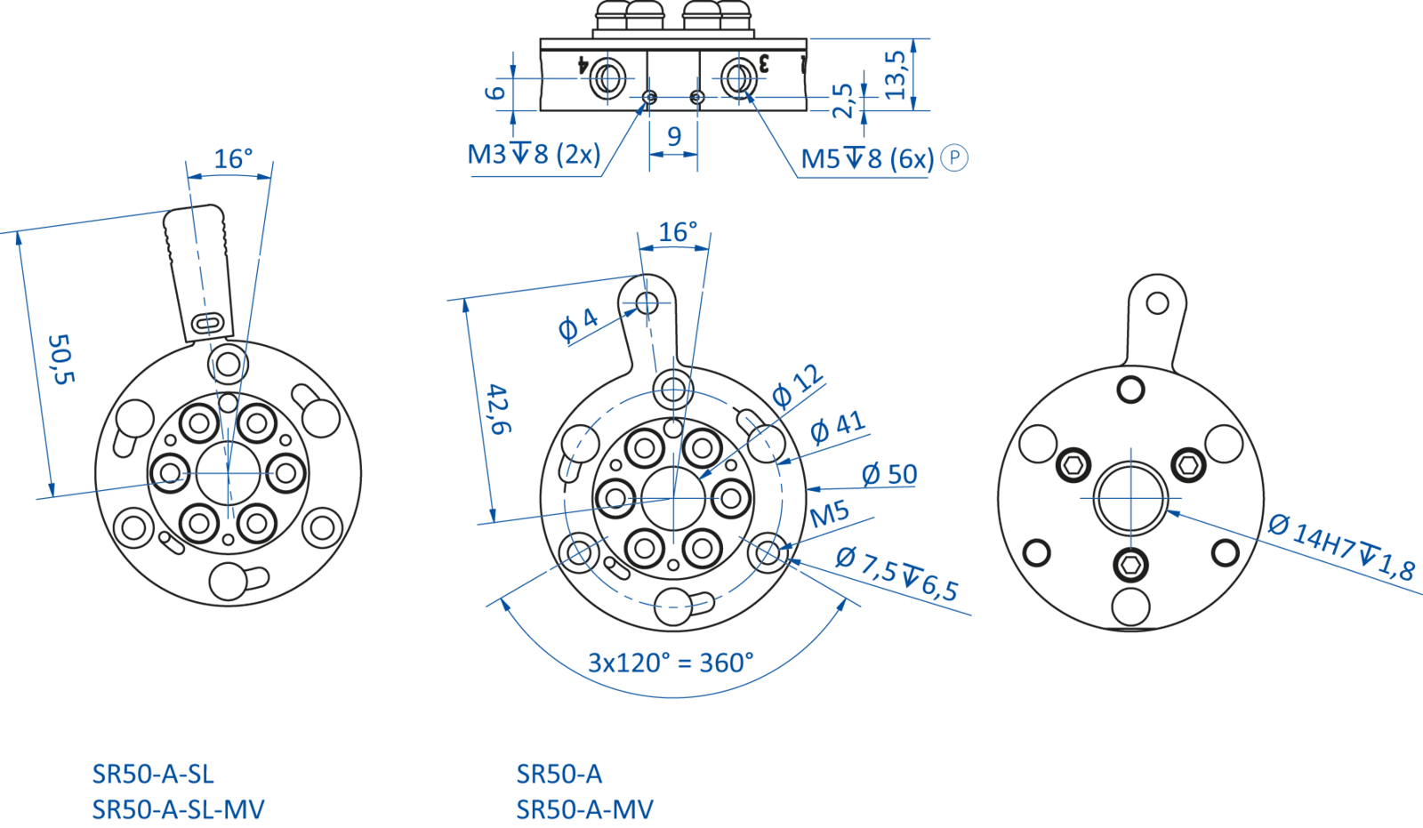 Quick-release plate with SAFE-LOCK locking robot side diam. 50 mm • FIPA